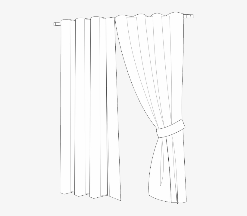Furniture, Curtain, Curtains - Curtain Outline Transparent PNG ...