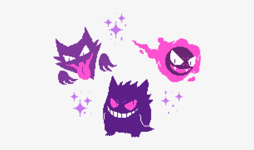 My Art Pixel Gengar Haunter Gastly Pixelart - Pokemon Pixel Transparent ...