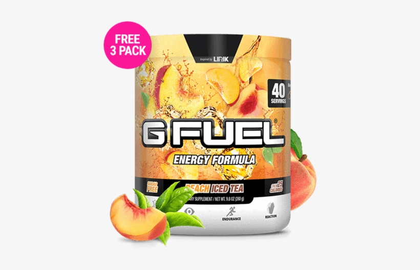 Peach Iced Tea Tub Free 3 Pack - Gamma Labs G Fuel Energy Formula 40 ...