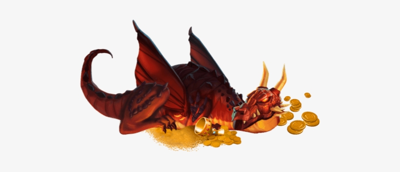 Dragon Lying On A Pile Of Gold Coins - Dragon Gold Slot Png Transparent ...