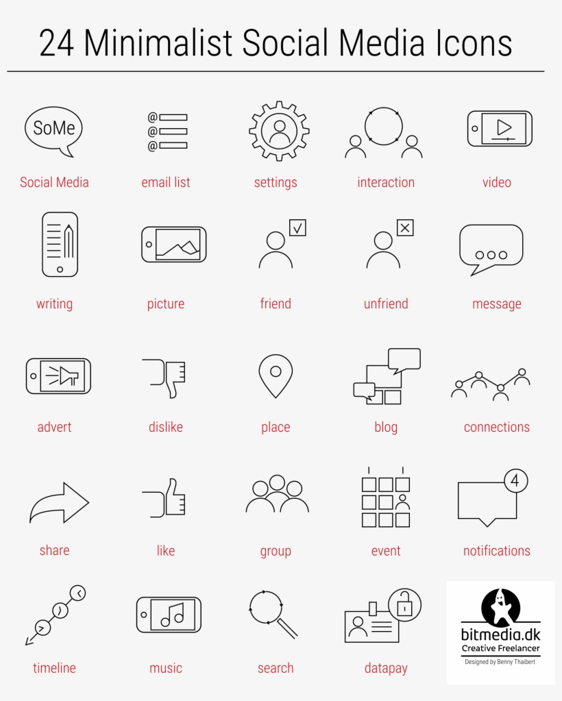 Social Icons Minimal Png