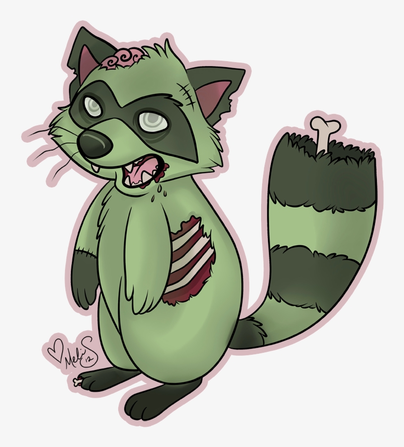 Dead Raccoon Clipart Image