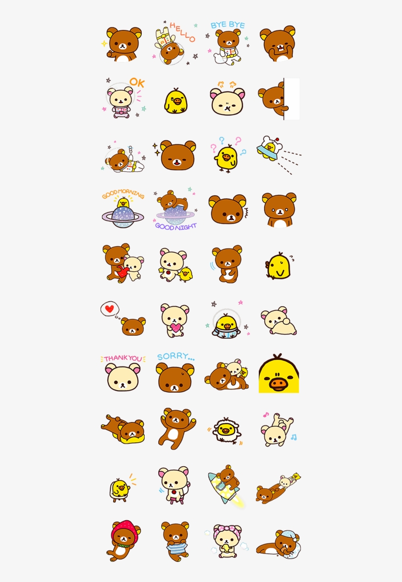 Line Sticker2938 - Rilakkuma Stickers Line Transparent PNG - 420x1121 ...