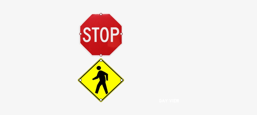 Flashing Stop And Pedestrian Sign - Stop For Pedestrians Sign ...
