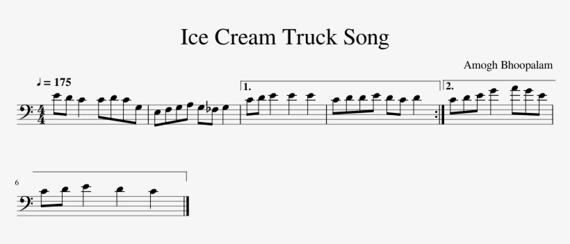 Ice Cream Truck Song Sheet Music Composed By Amogh - กิตติกรรมประกาศ ...