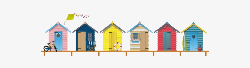 Beach Huts Border Window Cling - Beach Hut Transparent PNG - 550x550 ...