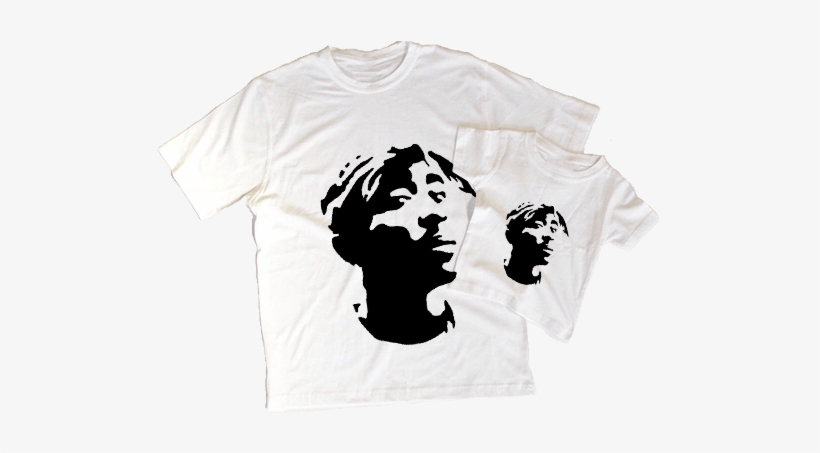 Tupac Matching T-shirt Set - 2pac Black And White Transparent PNG ...