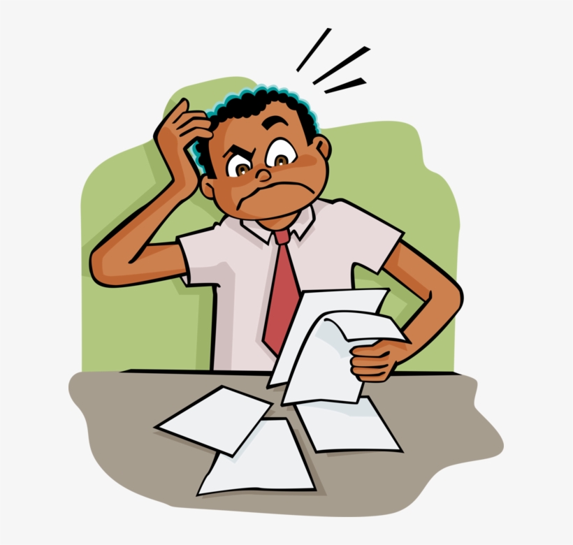 Download Vector Illustration Of Office Worker Checking Paperwork ...