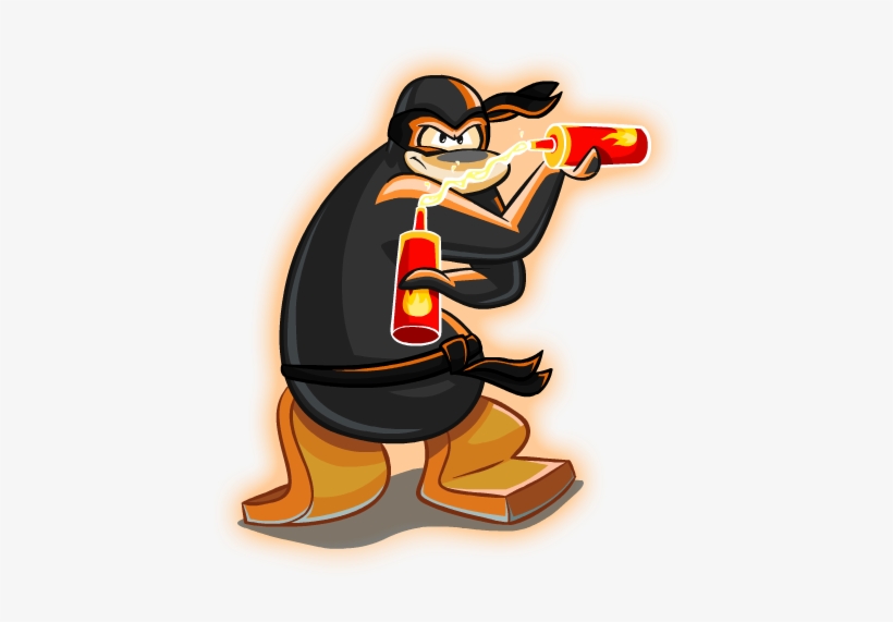 Fire Penguin Glowing - Club Penguin All Ninjas Transparent PNG ...