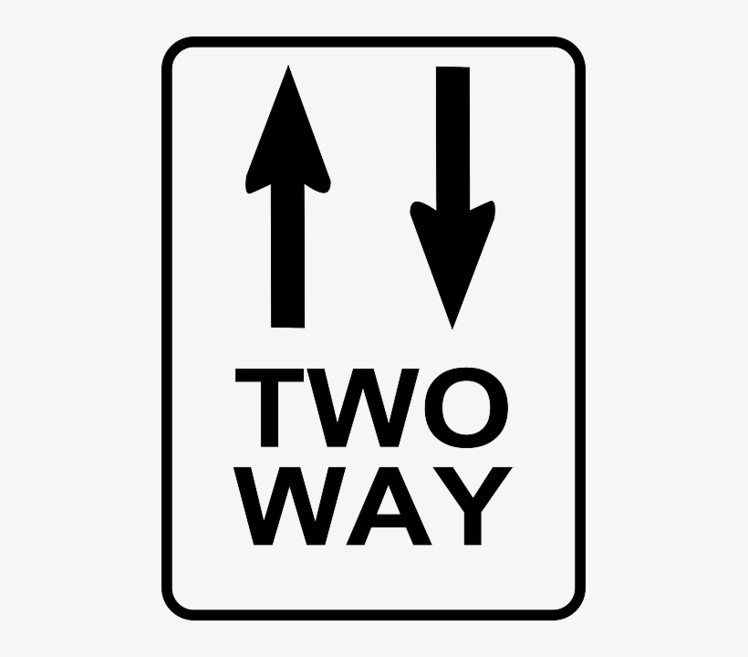 Arrow Sign Black Two White Way Road Arrows Arrow Two Way Road