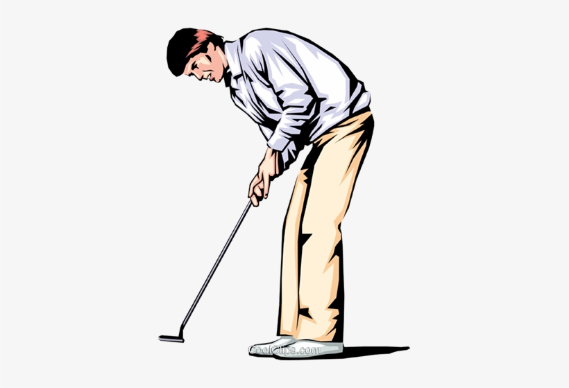 Golfer With Putter Royalty Free Vector Clip Art Illustration - Jogador ...