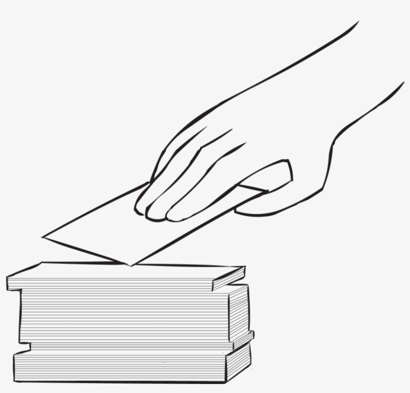 Back Hand Picking Up An Index Card, As Featured In - Line Art ...