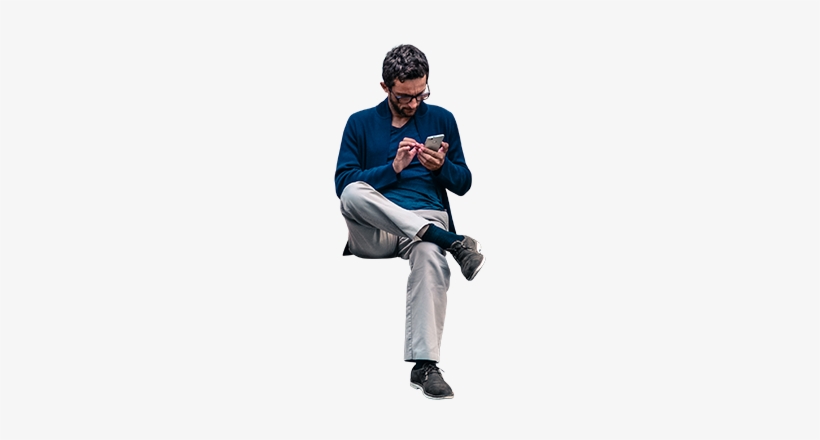 Man On Smartphone Sitting Png - Man Sitting Png Transparent PNG ...