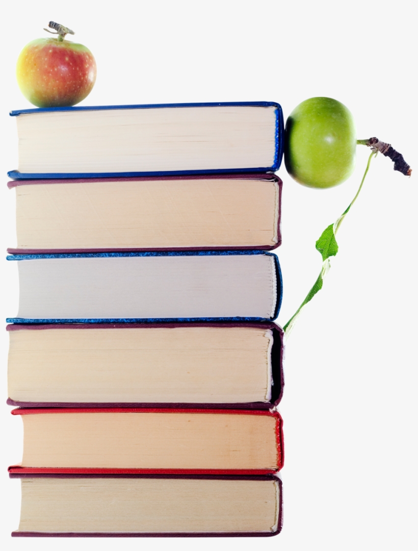 Green Apples In Stack Of Books Png Image - Apple Transparent PNG ...