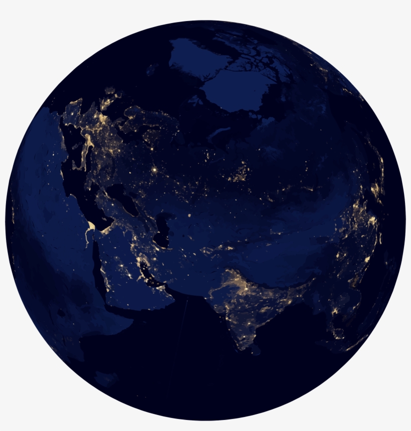 This Free Icons Png Design Of Earth At Night Globe Transparent PNG ...