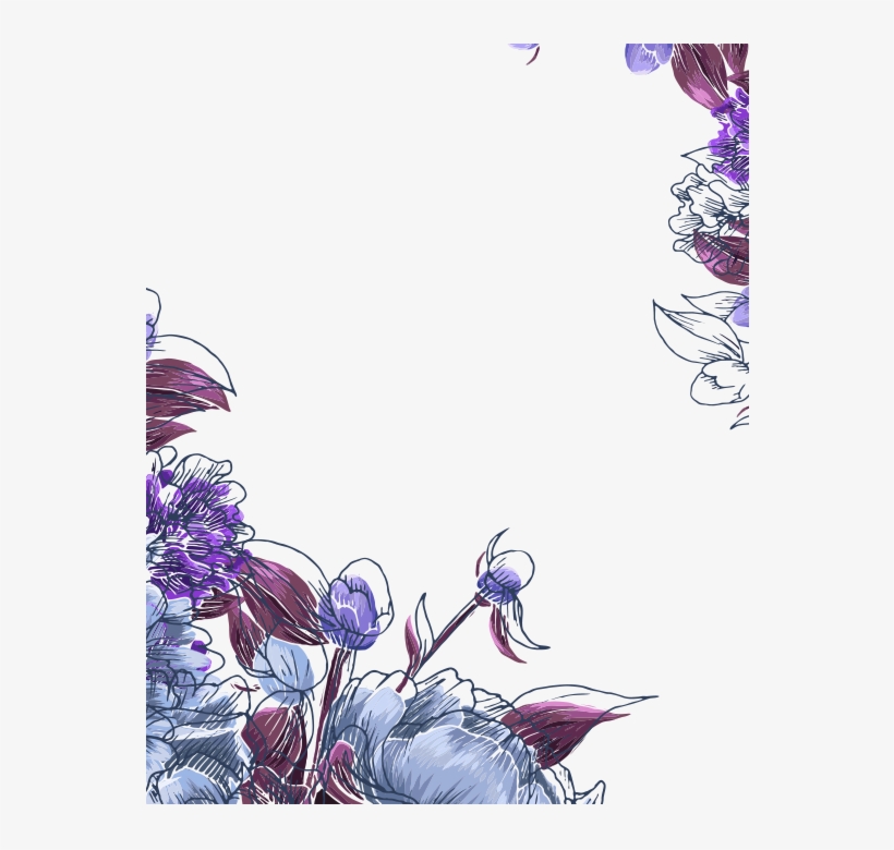 Download Violet Floral Border Png Background Image - Png Flowers Border ...