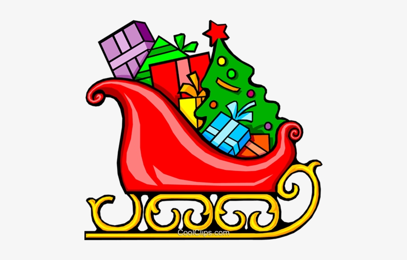 Santa's Sleigh Royalty Free Vector Clip Art Illustration - Santas ...