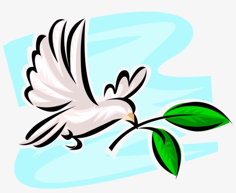 Vector Illustration Of Dove Of Peace Bird Secular Symbol - Illustration ...