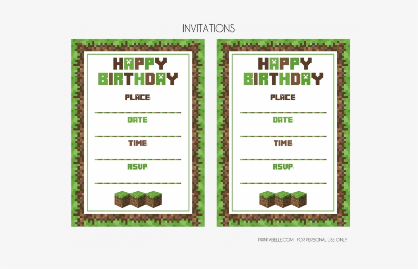 Free Minecraft Party Invitations - Cumpleaños Invitaciones De Minecraft ...