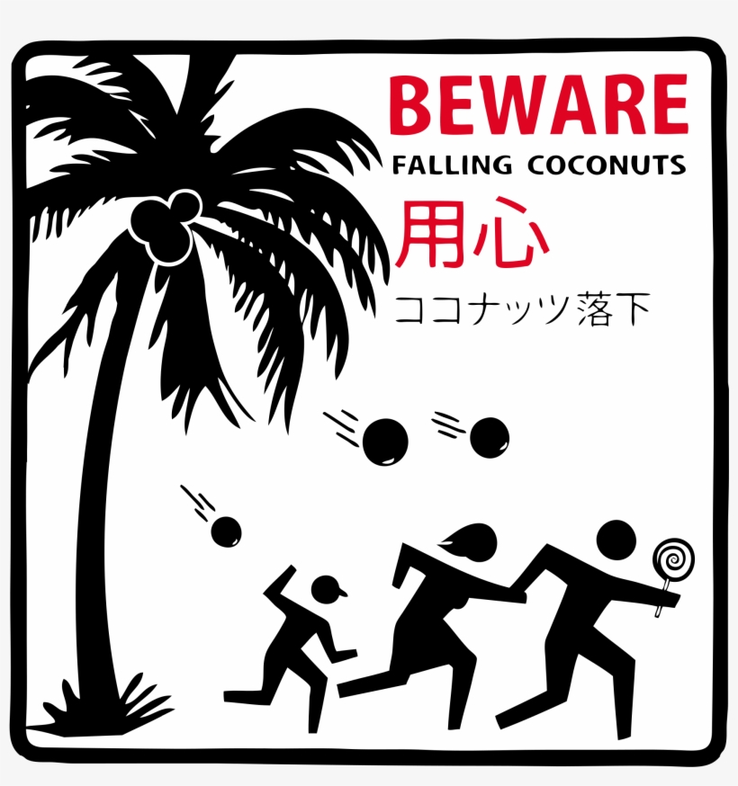Beware Falling Coconuts Sign Transparent PNG - 1200x1229 - Free ...