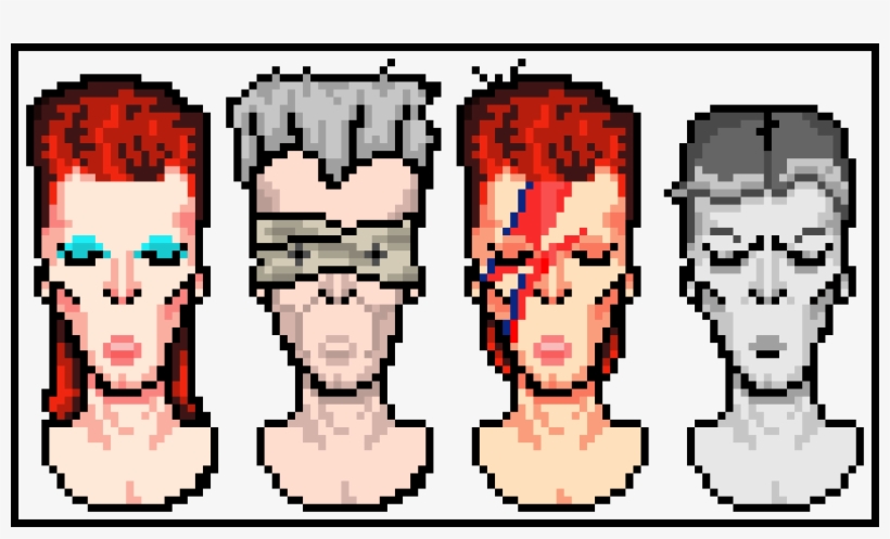 Four Of The Many Faces Of David Bowie - Pixel Transparent PNG ...