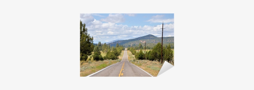 Straight Road And Mountain Landscape Sticker • Pixers® - Highway ...