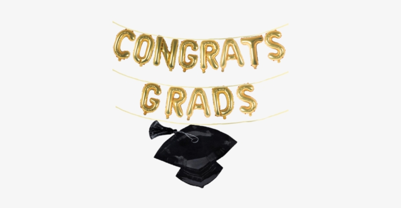 Congrats Grads Graduation Balloon Banner Set With Giant - Black ...