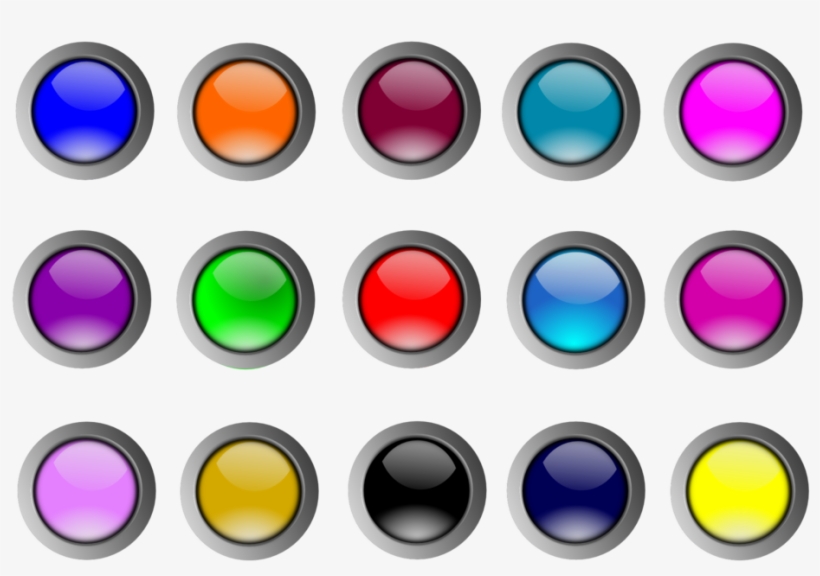 Illustration Of Colorful Blank Buttons - 3d Round Button Png ...