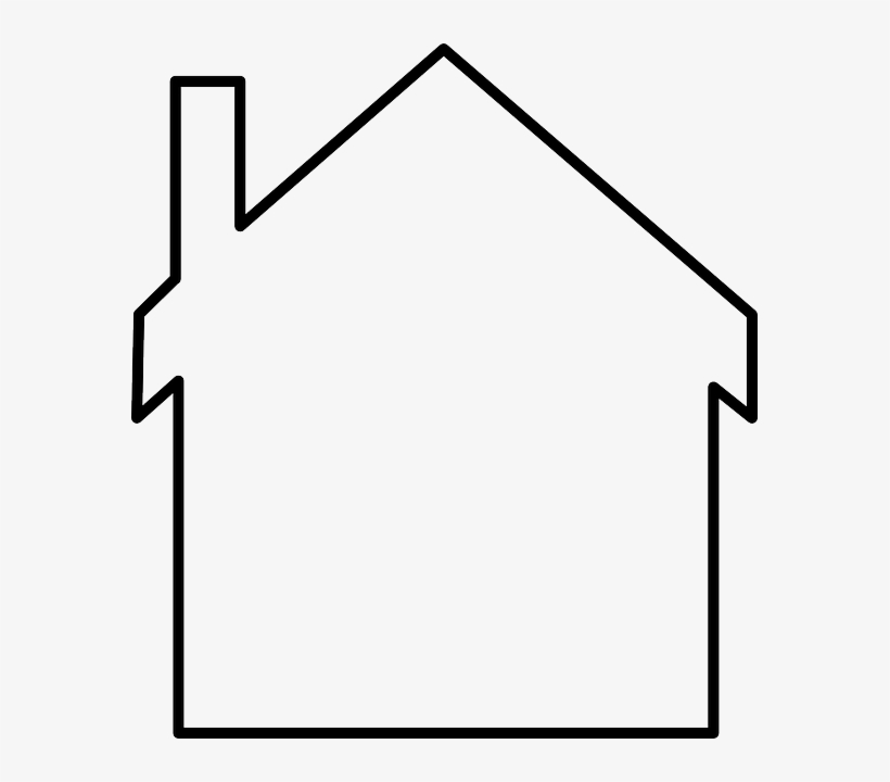 House, Home, Outline, White, Shapes, Lines, Chimney - House Outline ...