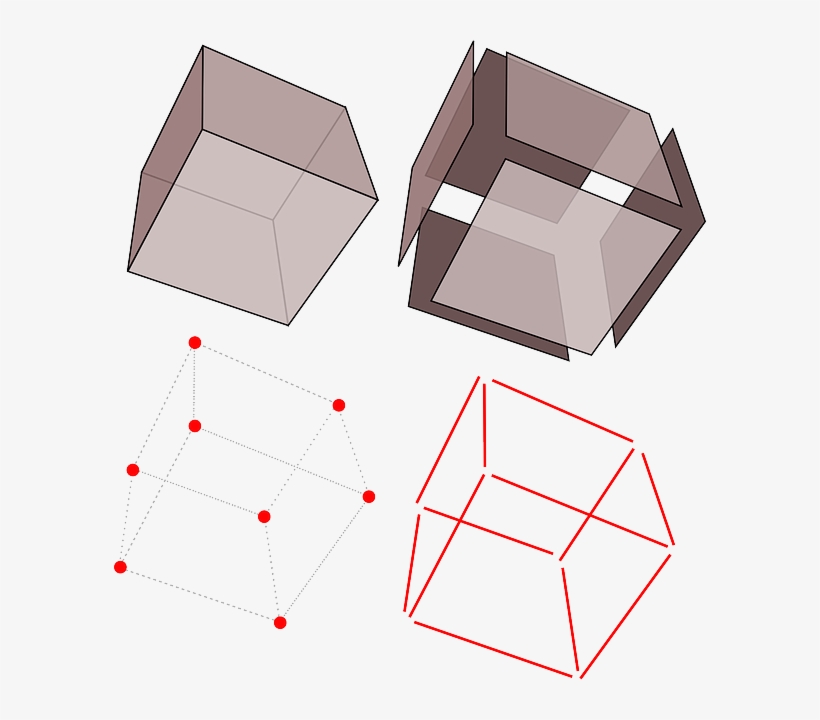 Red, Faces, Cube, Cubes, Dots, Lines, Math, Geometry - Cube Transparent ...
