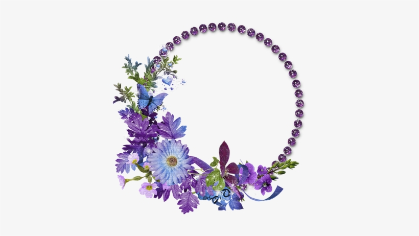 Purple Flower Frame Circle - Circle Flower Frame Png Transparent PNG ...