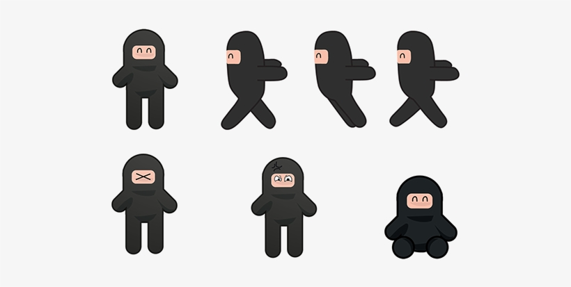 This Is The Awesome Ninja In Various Positions Transparent PNG ...