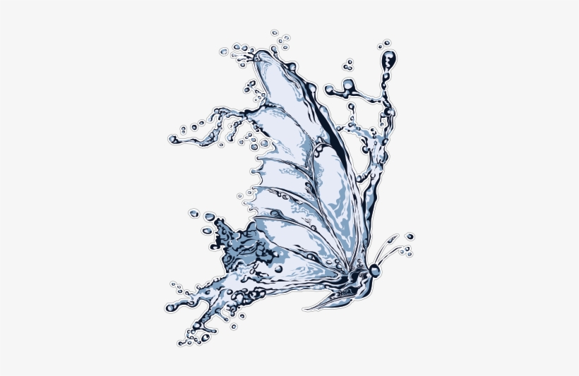 Printed Vinyl Water Splash Butterfly - Print Water Splash Transparent ...
