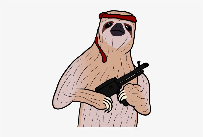 Sloth Cartoon Png - Transparent Sloth With A Gun Transparent PNG ...