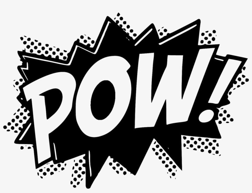 Pow Png - Black And White Pow Transparent PNG - 1300x1000 - Free ...