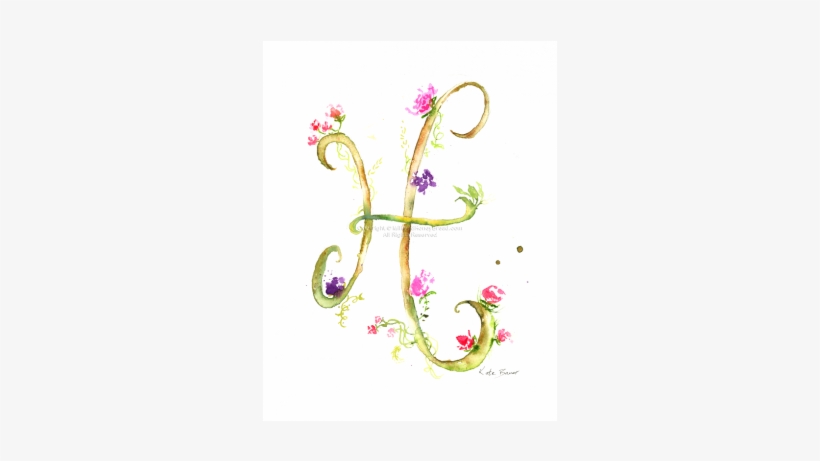 Watercolour Letter H Monogram Transparent PNG - 380x380 - Free Download ...