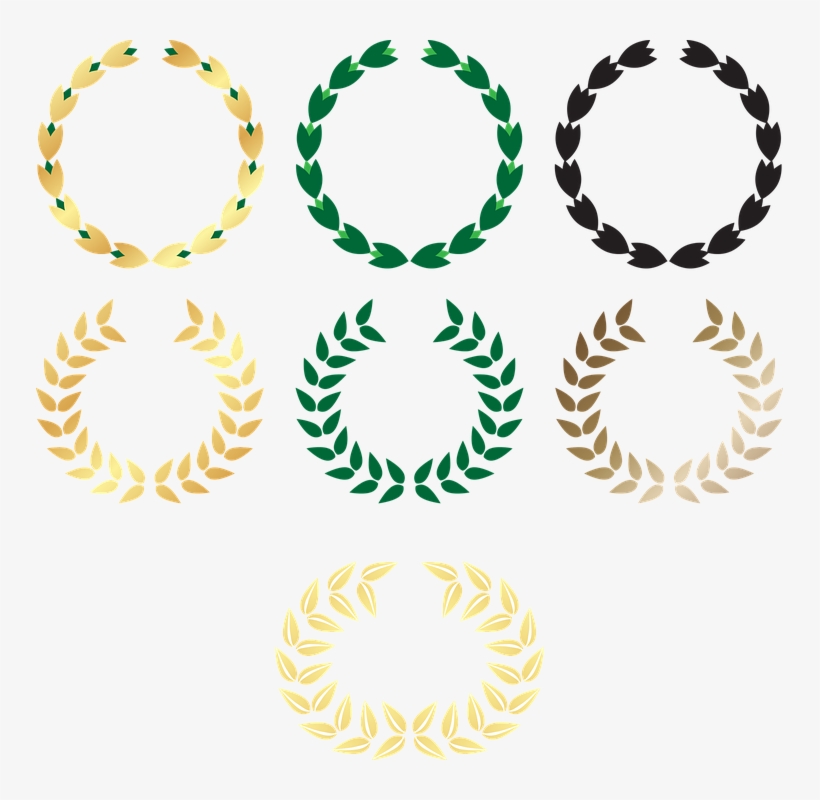 Wreath, Laurel, Vector, Award, Isolated, Frame, Icon - Round Borders ...