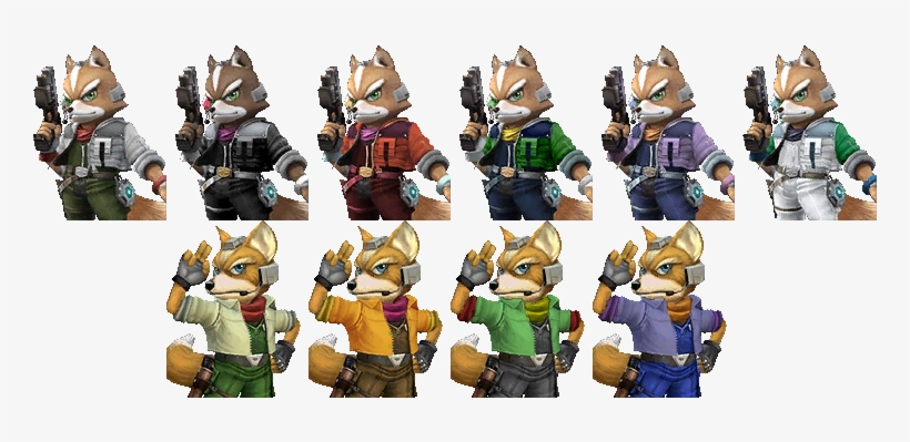 Alternate Costumesedit - Fox Skins Smash 4 Transparent PNG - 768x320 ...