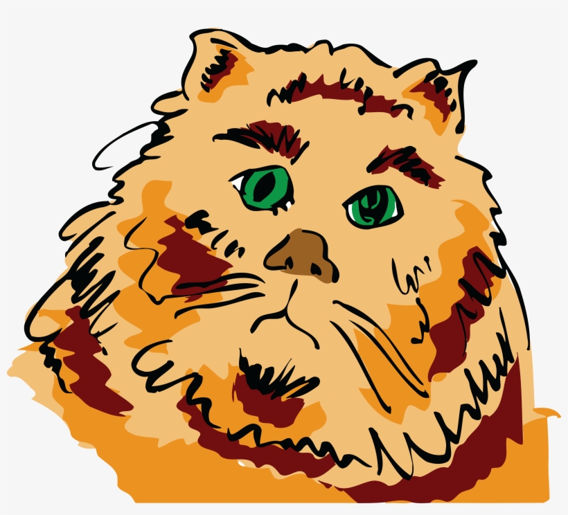 Free Clipart Of A Sad Orange Cat - Cat Transparent PNG - 4000x3436 ...