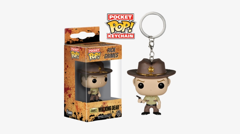 Rick Grimes Pop Keychain - Funko Pop Keychain Walking Dead Transparent ...