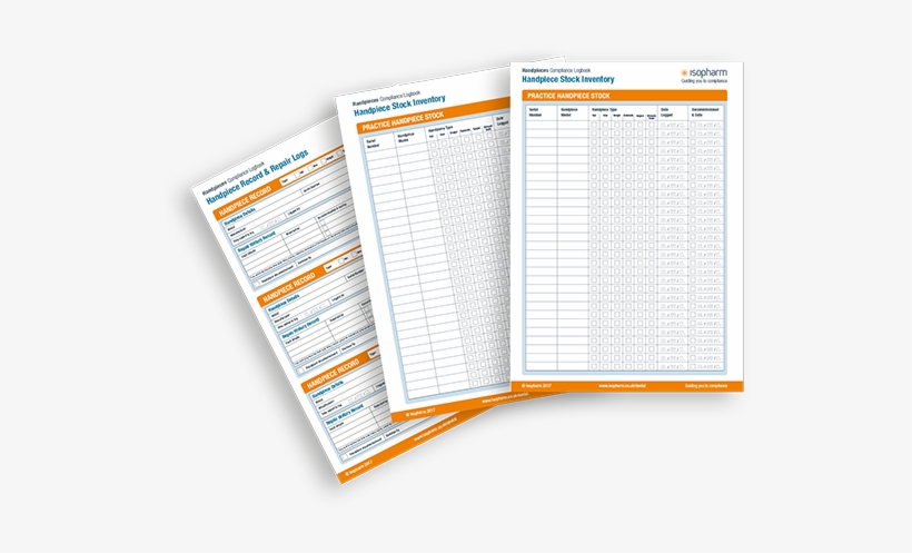 Handpiece Log Book Ad Pages 2-3 - Manual Cleaning Log Book Transparent ...