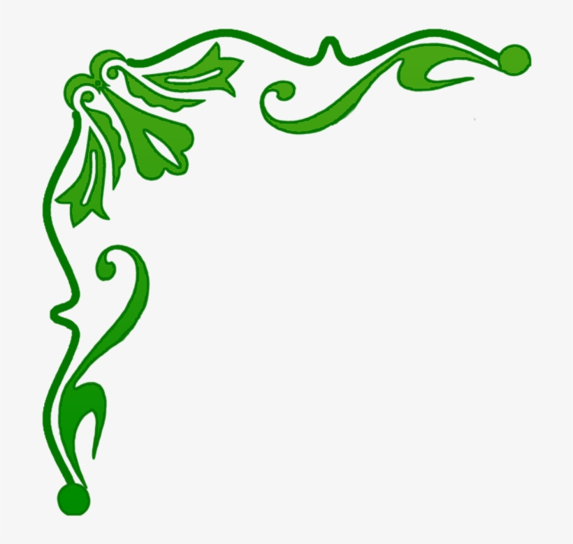 Flowerspng - Corner - Border Simple Png Green Transparent PNG ...