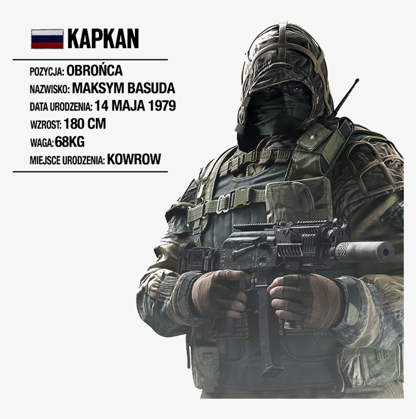 Rainbow Six Siege Kapkan Transparent PNG - 785x768 - Free Download on ...