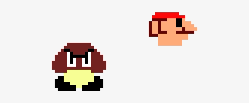 Goomba With Mario Head - Pixel Art Transparent PNG - 1010x320 - Free ...