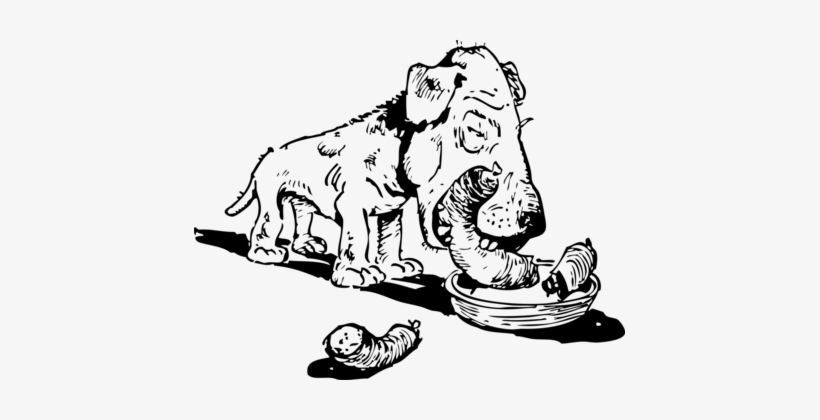 Puppy Labrador Retriever Bowl Dog Food Eating - Dog Eating Cat Cartoon ...