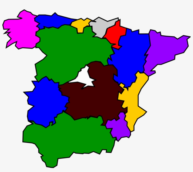 Autonomous Communities Of Spain Map Drawing Download - Regions Clipart ...