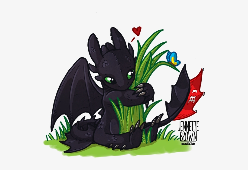 Toothless Chibi 3 - Chibi Toothless Nightfury Grass Love - How To Train ...