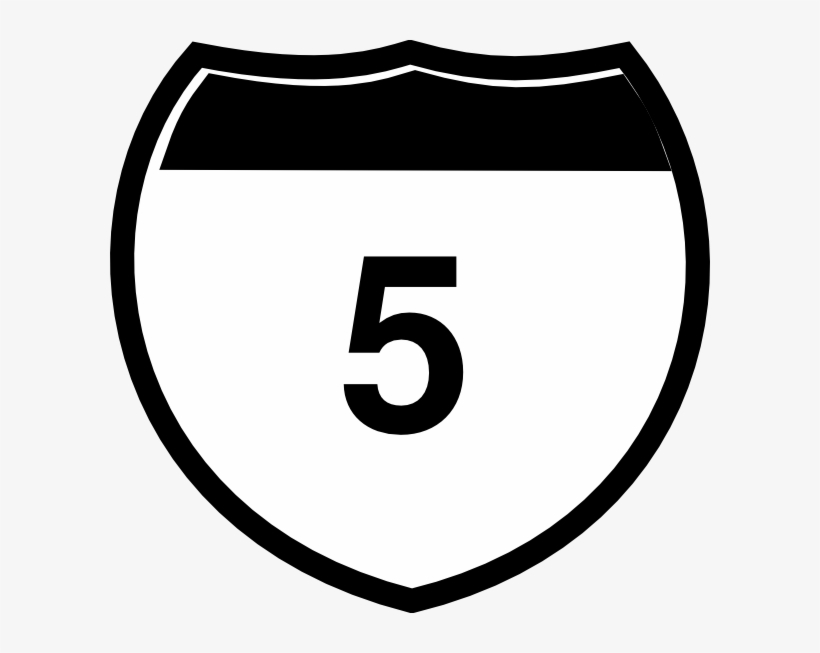 Interstate 5 Logo Black And White Transparent PNG - 600x573 - Free ...