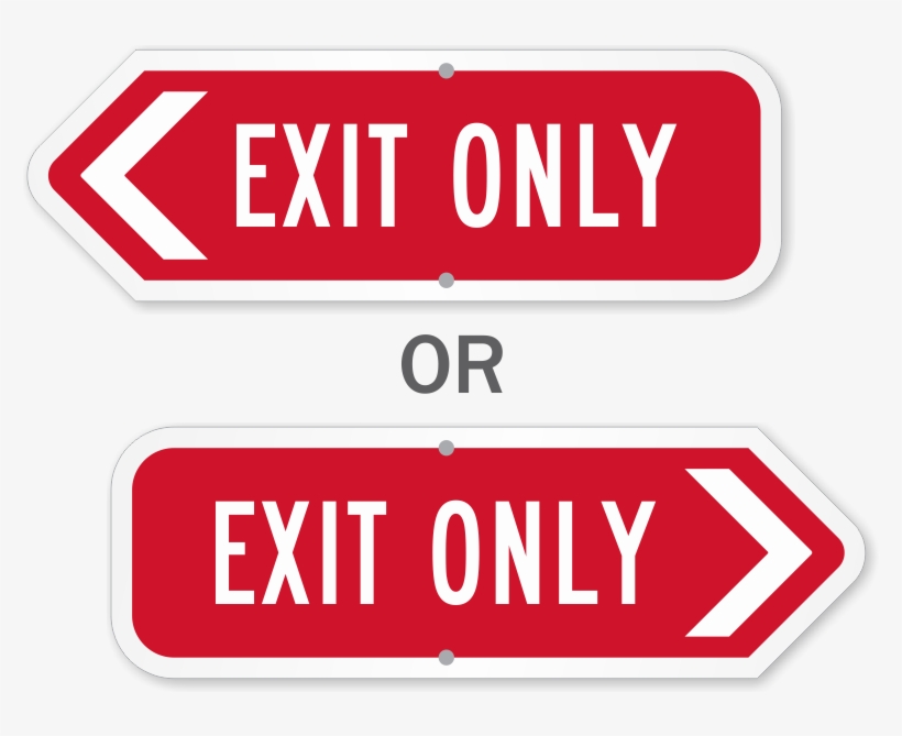 Exit Only Arrow Sign - No Exit - Entrance Only Sign, 18" X 12 ...