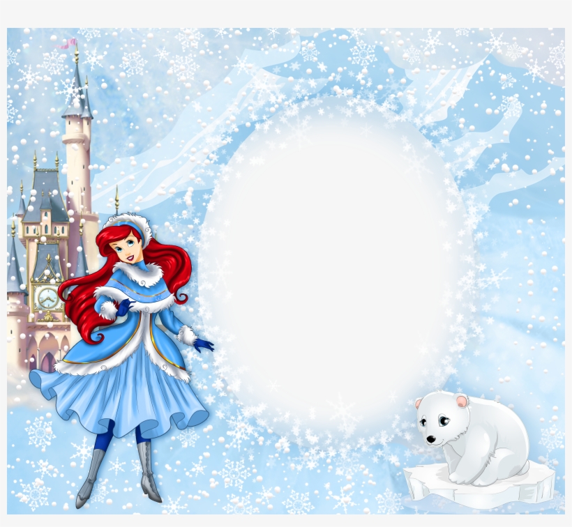 Ariel Clipart Frame - Princess Ariel Winter Png Transparent PNG ...